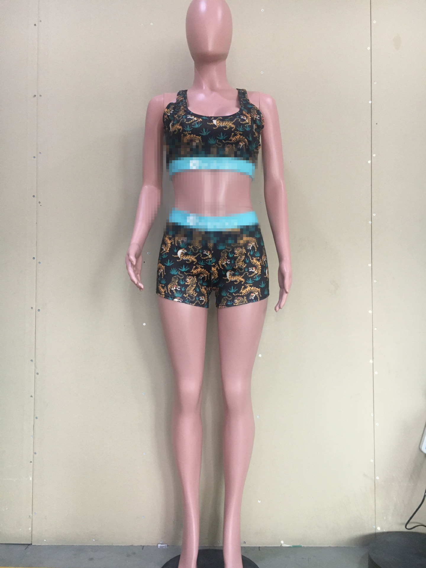 Fashion sexy digital clear print suit