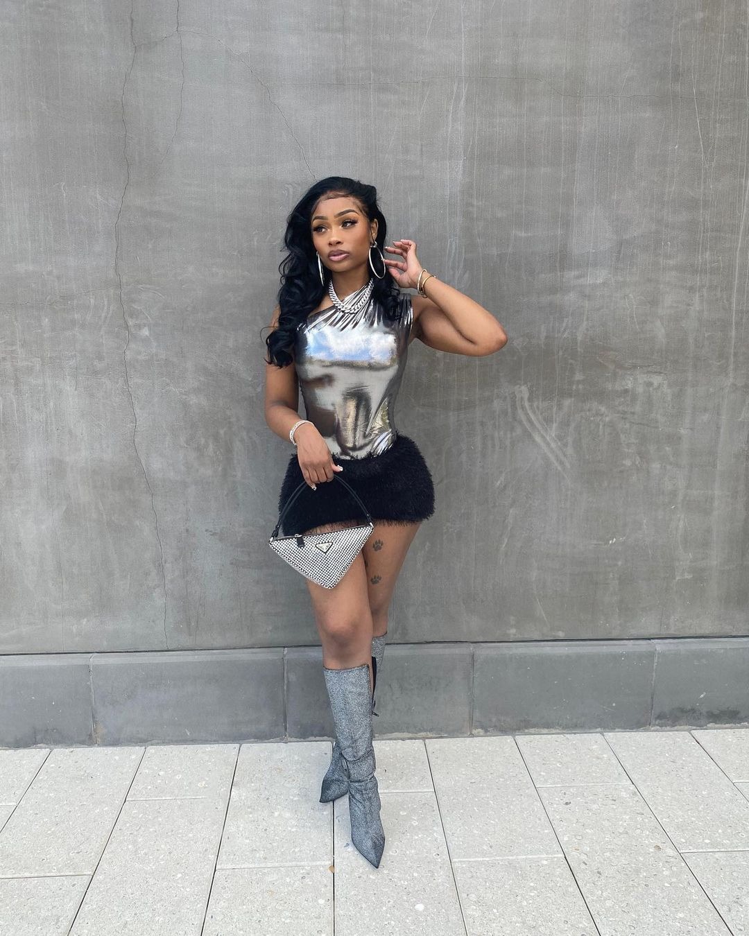 US$ 6.36 - One-piece plush skirt suit - www.keke-lover.com