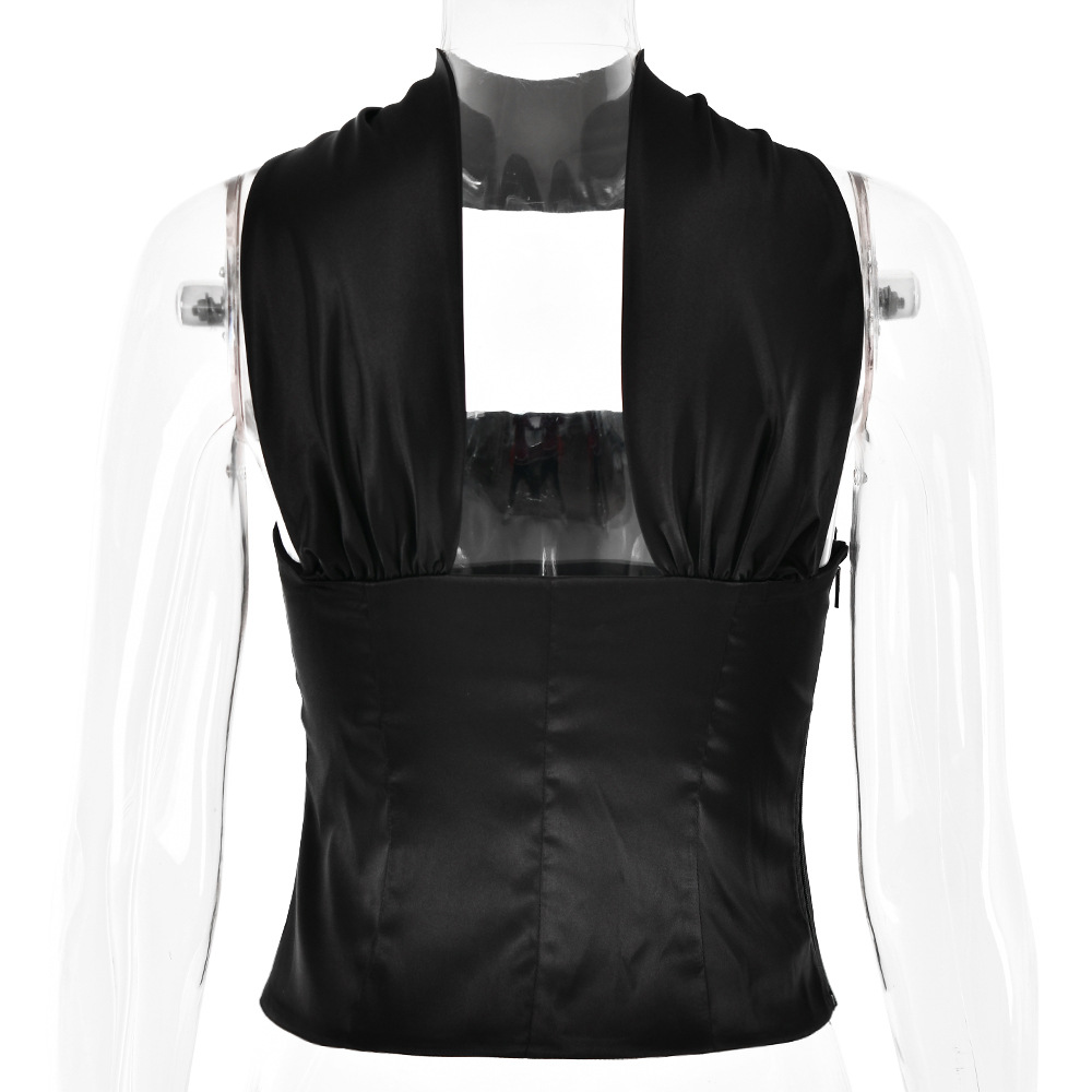 Sexy and fashionable satin versatile one line collar bra with hanging ...