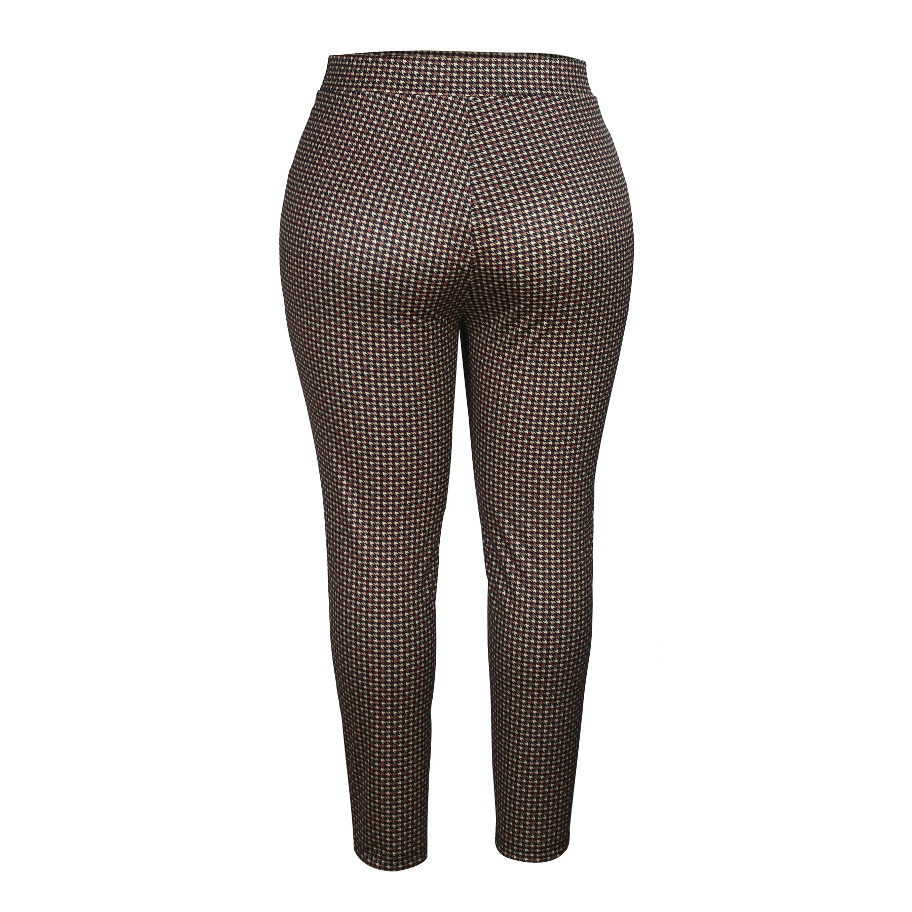 Large size women's Qianniao grid spring and autumn bottom pants with ...