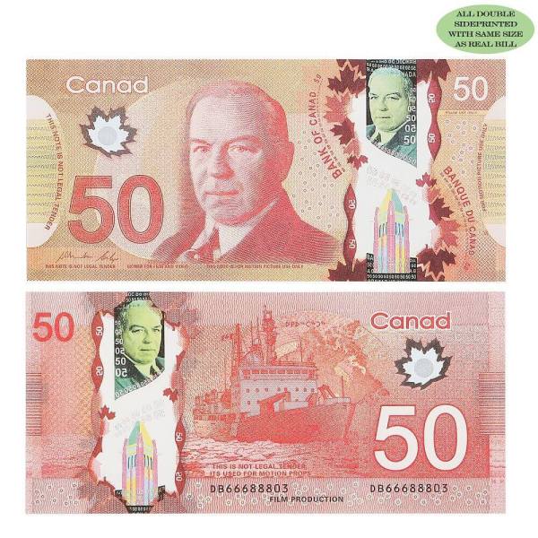 CANADIAN DOLLAR CAD BANKNOTES PAPER PLAY MONEY MOVIE PROPS