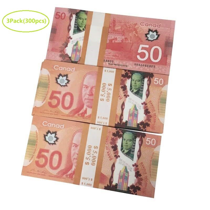 CANADIAN DOLLAR CAD BANKNOTES PAPER PLAY MONEY MOVIE PROPS
