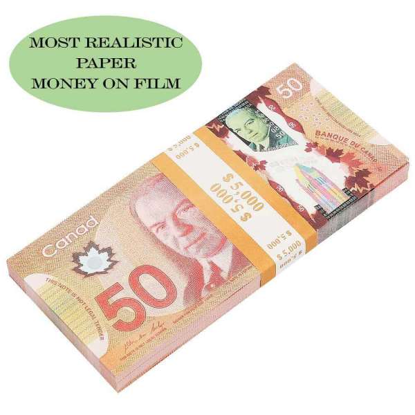 CANADIAN DOLLAR CAD BANKNOTES PAPER PLAY MONEY MOVIE PROPS