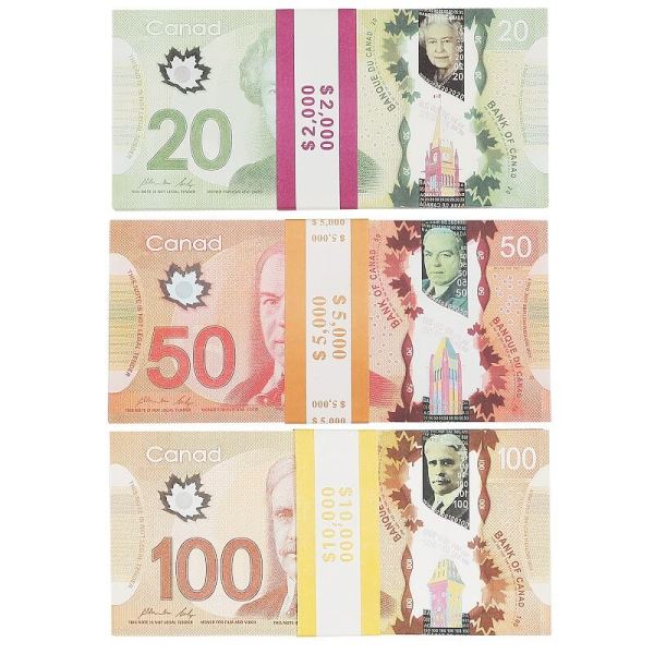 CANADIAN DOLLAR CAD BANKNOTES PAPER PLAY MONEY MOVIE PROPS
