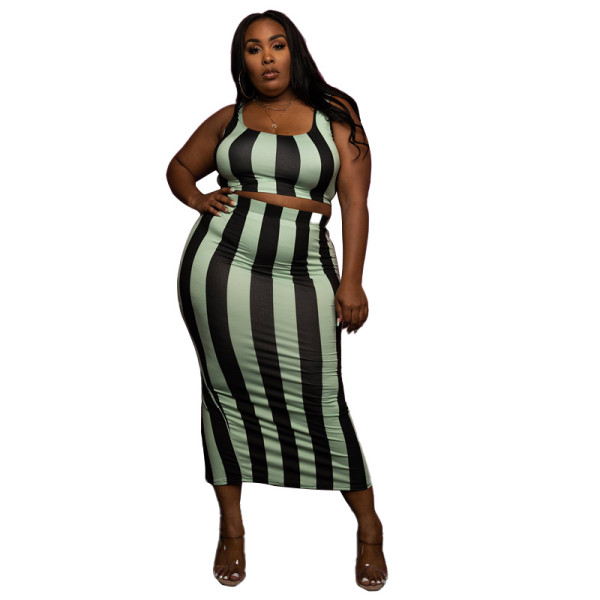 US$ 8.70 - plus size two piece split skirt set 21219 - www.dream ...