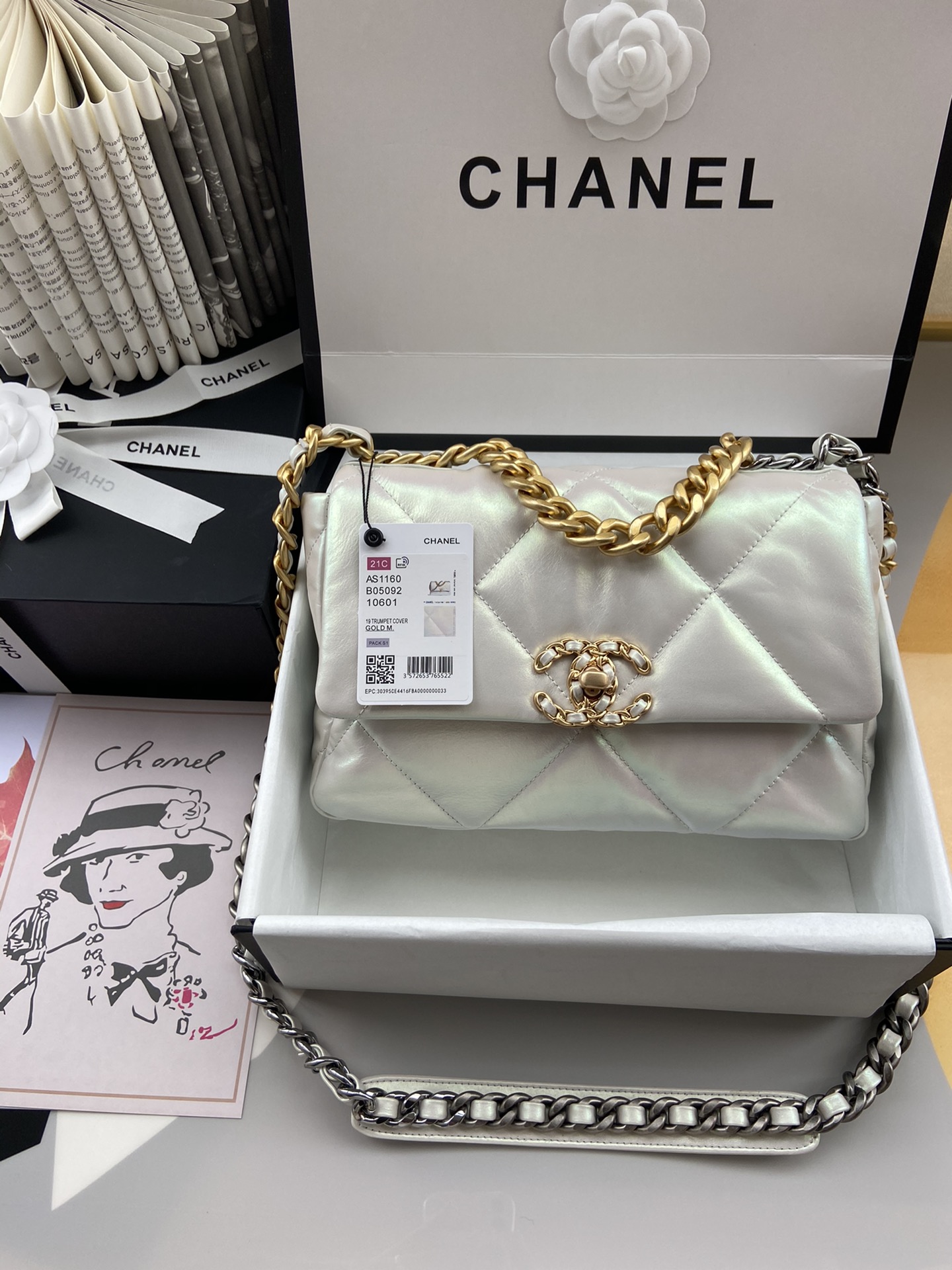 US$ 179.00 - Channnel 2 colors Original Leather Long Chain Shoulder ...