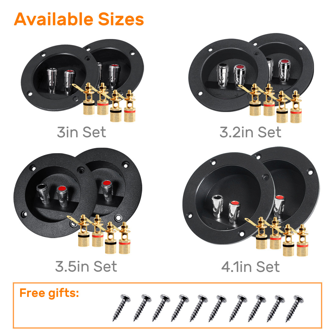 Kalevel 2pcs Subwoofer Speaker Box Terminal Cup Speaker Terminals Push ...