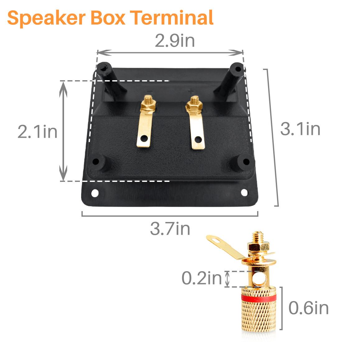 Kalevel 2pcs 2 Way Speaker Box Terminal with 2 Pairs Banana Plugs ...
