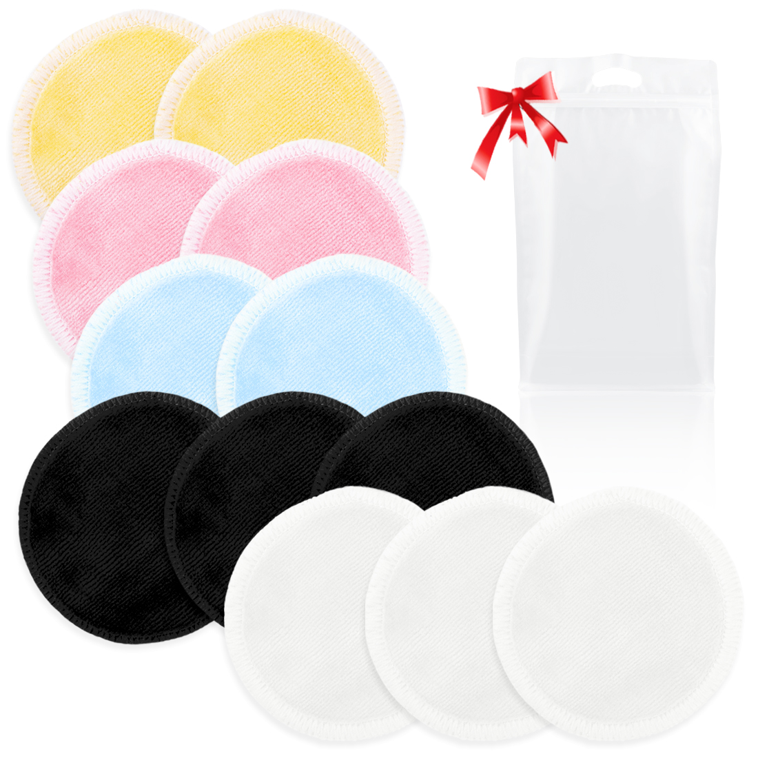 Kalevel 12pcs Reusable Makeup Remover Pads Organic Bamboo Cotton Face ...