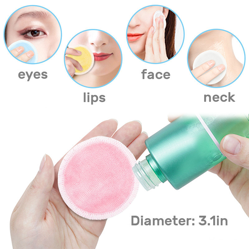 Kalevel 8pcs Bamboo Makeup Remover Pads Reusable Cotton Rounds Organic ...