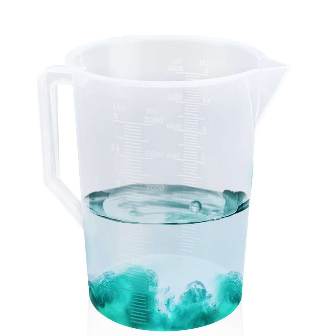 Kalevel Plastic Measuring Cup Lab Beakers 3000ml Liquid Graduated ...