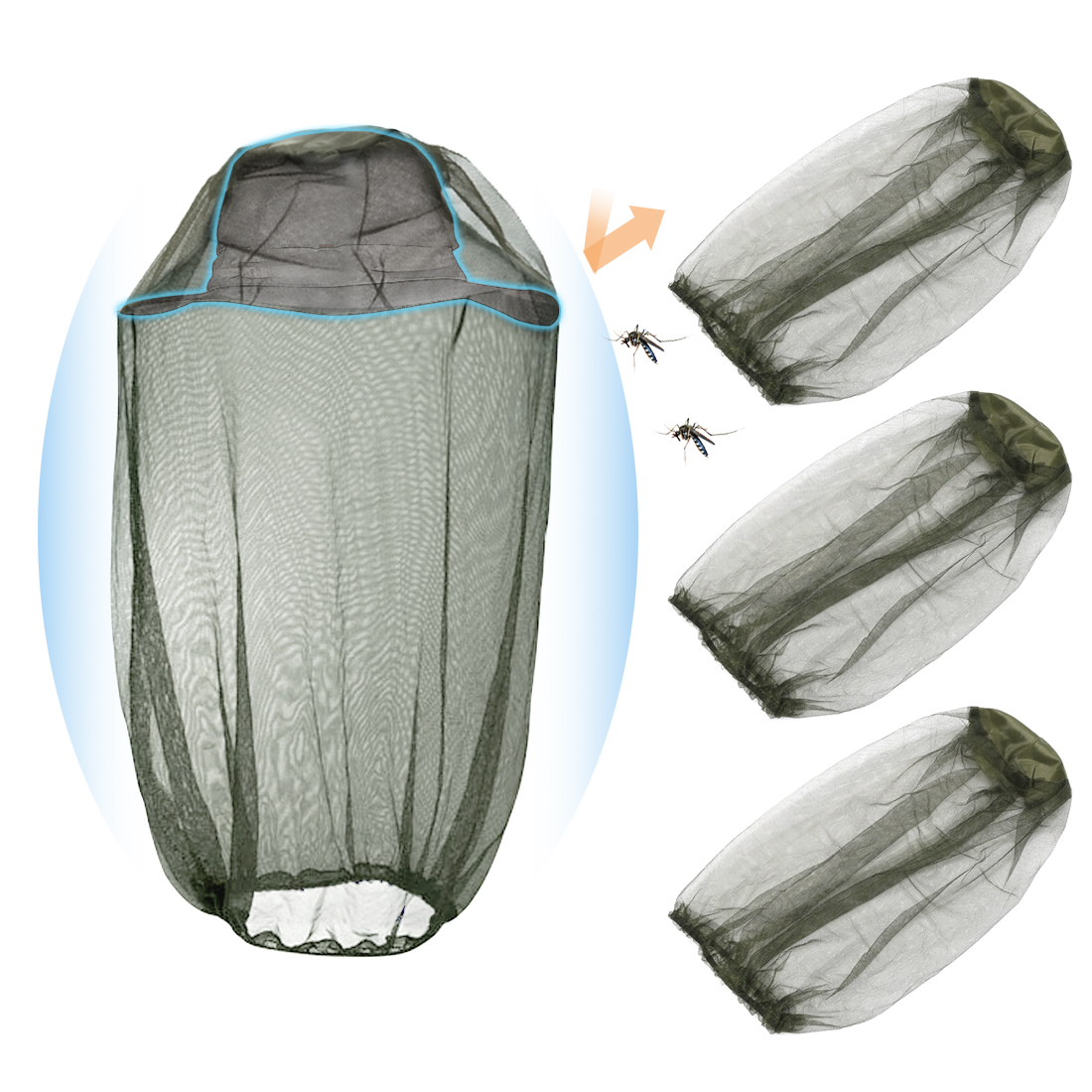 Kalevel 4pcs Mosquito Head Net Mesh Bug Gnat Insect Head Face Neck Net ...