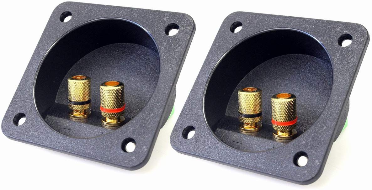Kalevel 2pcs 2 Way Speaker Box Terminal Cup Square Connector Copper ...