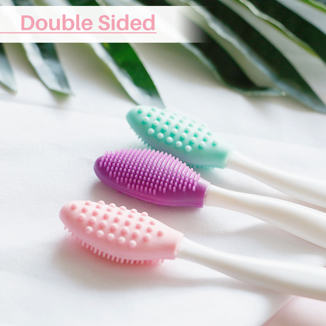 Kalevel Set Of 6 Silicone Exfoliating Lip Brush Scrubber Tool Double
