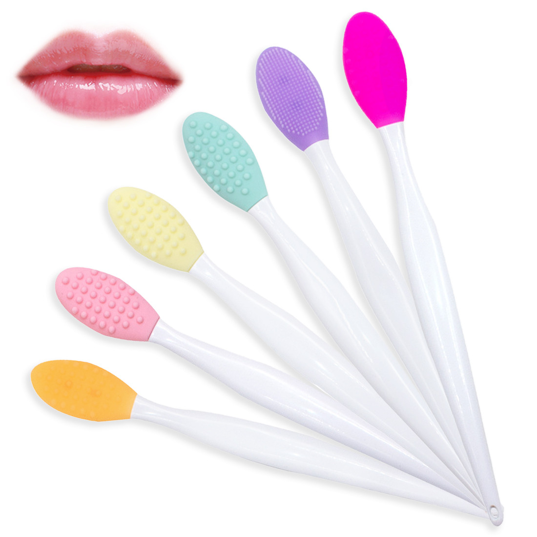 Kalevel Set Of 6 Silicone Lip Brush Tool Exfoliating Lip Scrub Brush