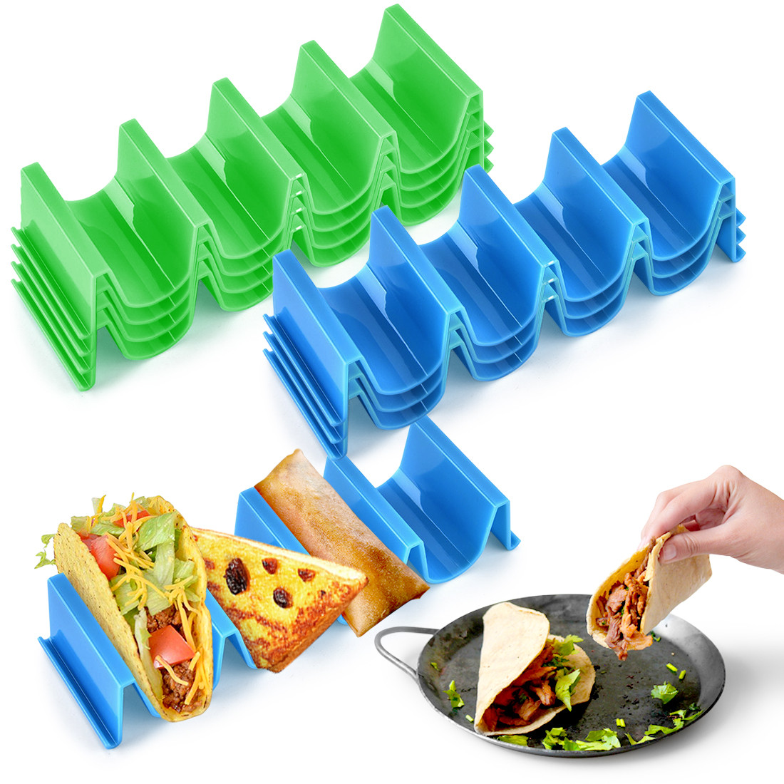 Kalevel 8pcs Taco Holder Stand Dishwasher Safe Taco Shell Mold Maker ...