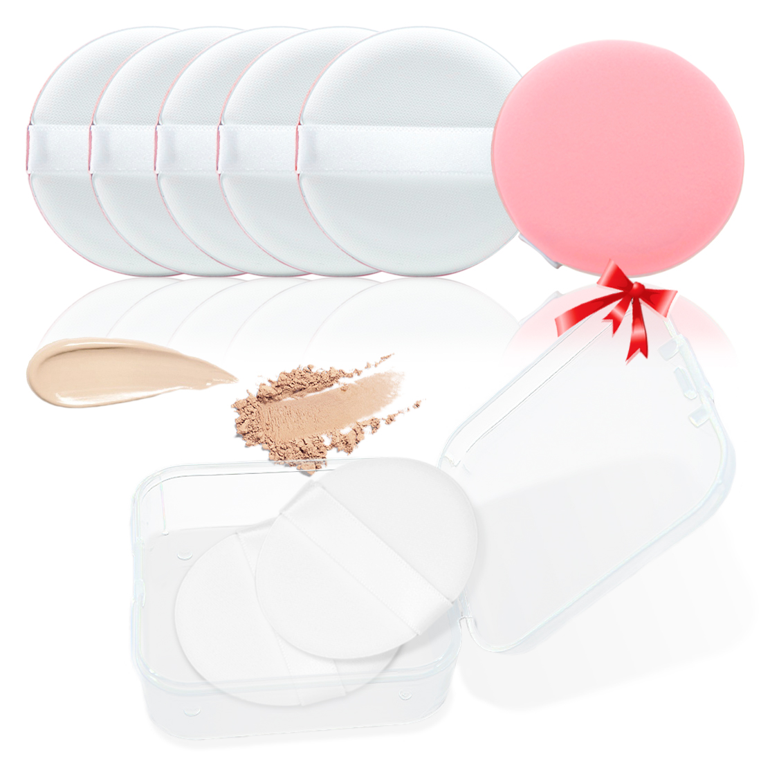 Kalevel Makeup Puff Cushion Sponge Loose Powder Pad Face Cosmetic ...