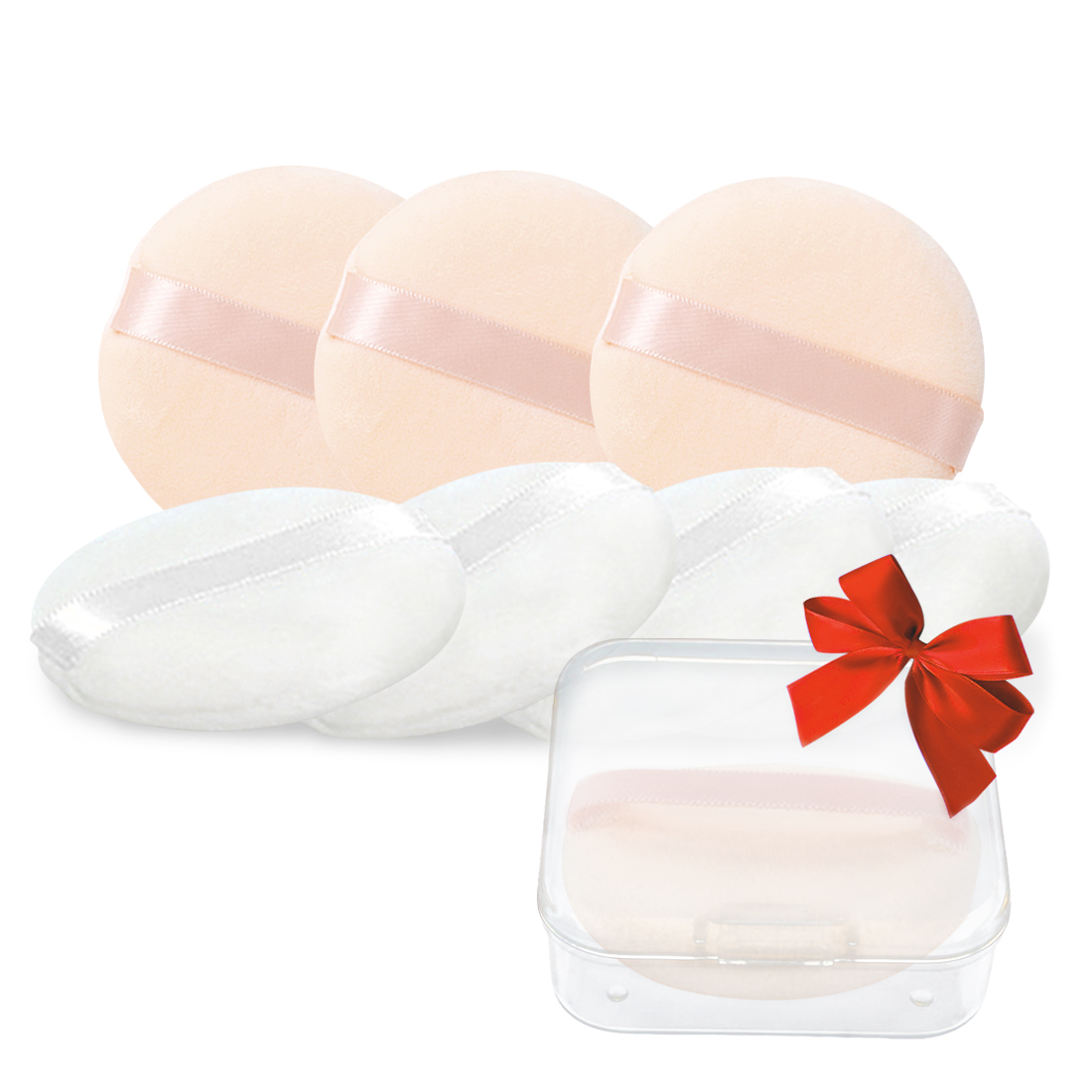 Kalevel Cosmetic Powder Puff Velour Sponge Small Round Makeup Puff ...