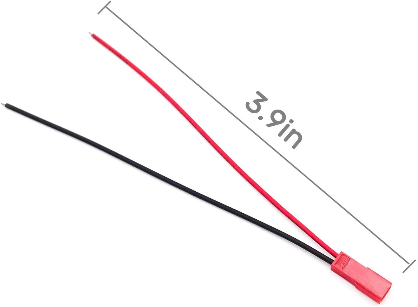 Kalevel 20pcs JST Connector 2 Pin JST Plug Male Adapter Cable Wire 22 ...