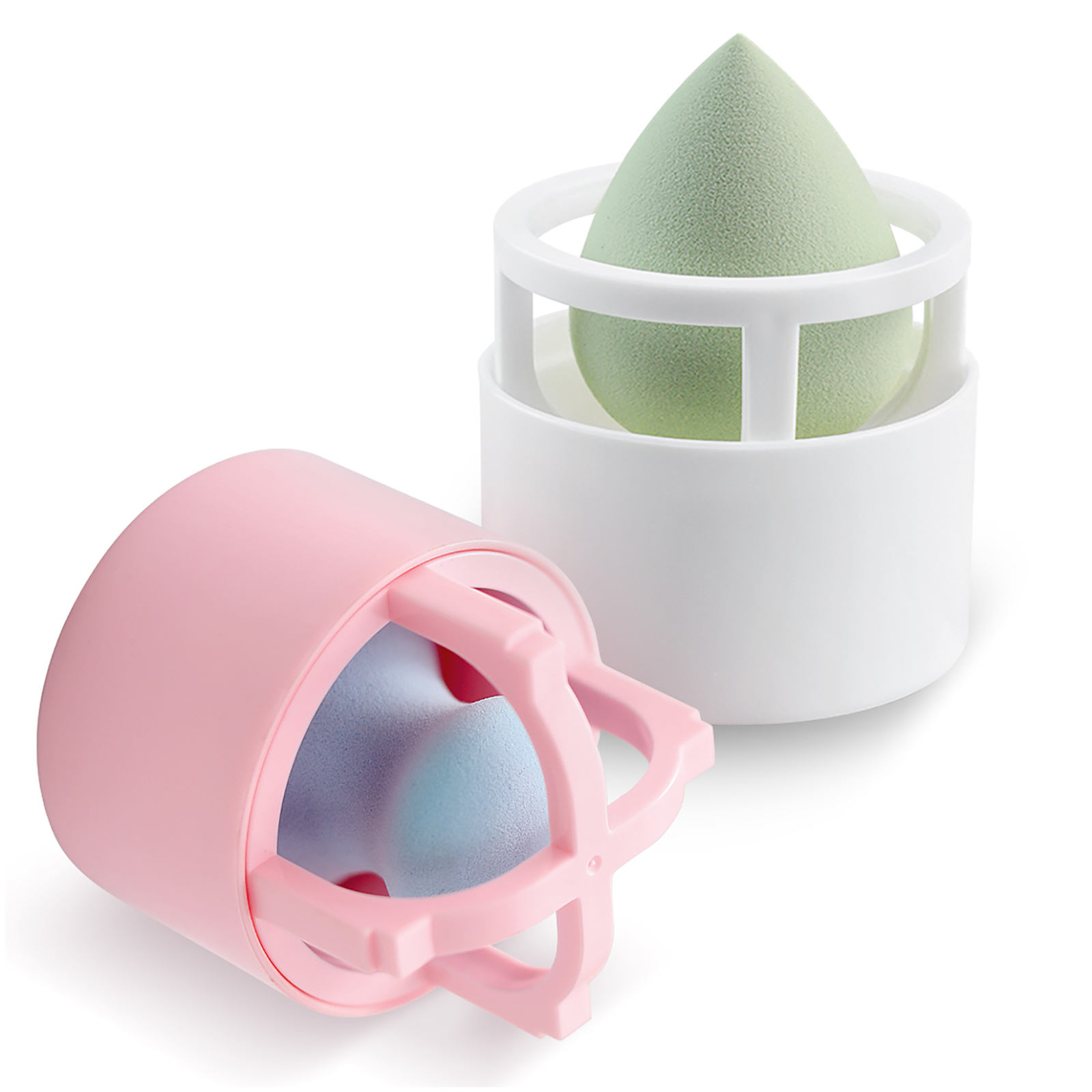 Kalevel 2pcs Makeup Sponge Holder Travel Protective Carrying Case ...