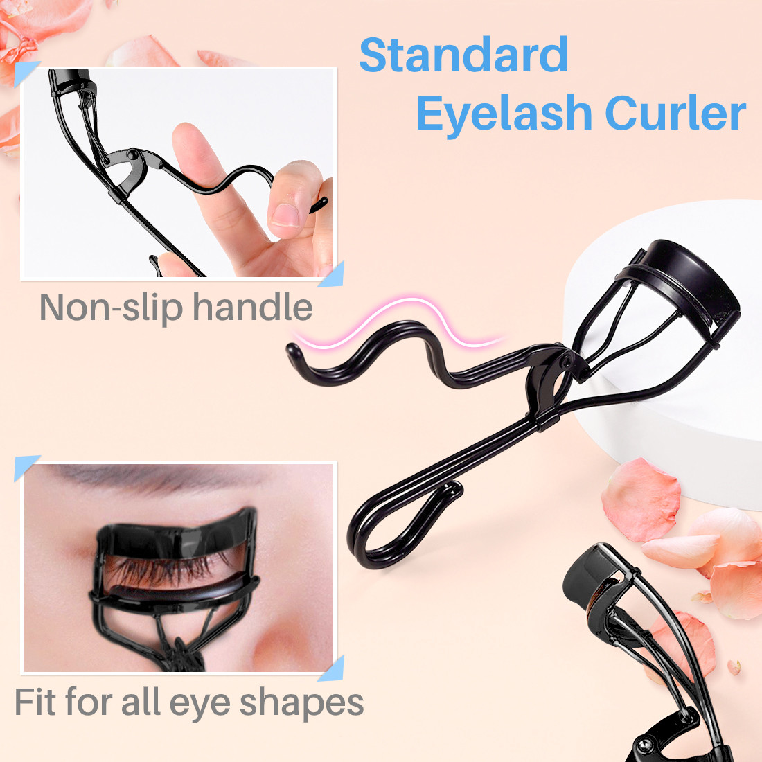 Kalevel Eyelash Curler 3 In 1 Mini Eyelash Curler Silicone Refill Pads