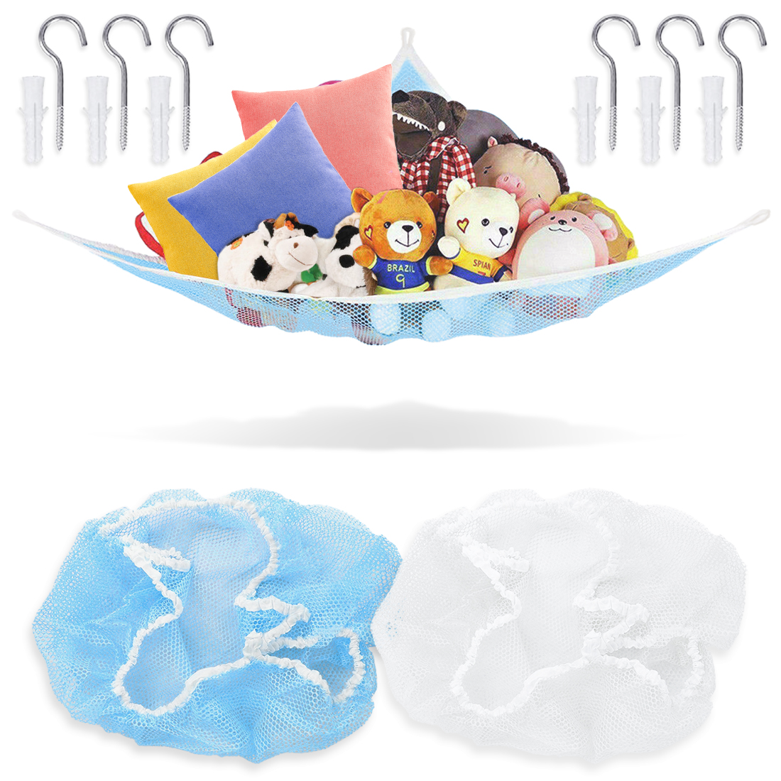 Kalevel Toy Storage Hammock Mesh Net Stuffed Animal Net or Hammock ...