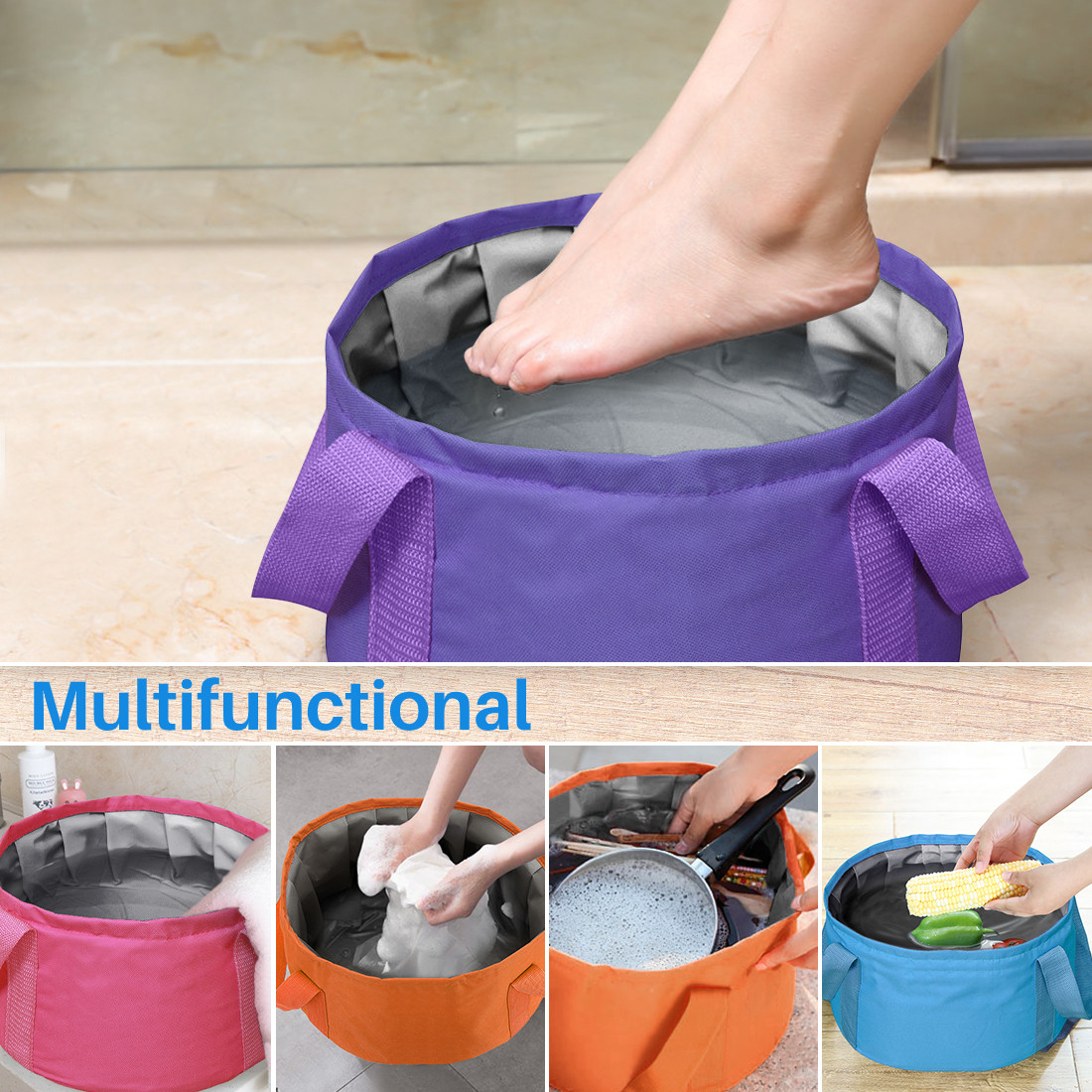 Kalevel Folding Foot Bath Basin Portable Foot Spa Basin Soak Tub ...