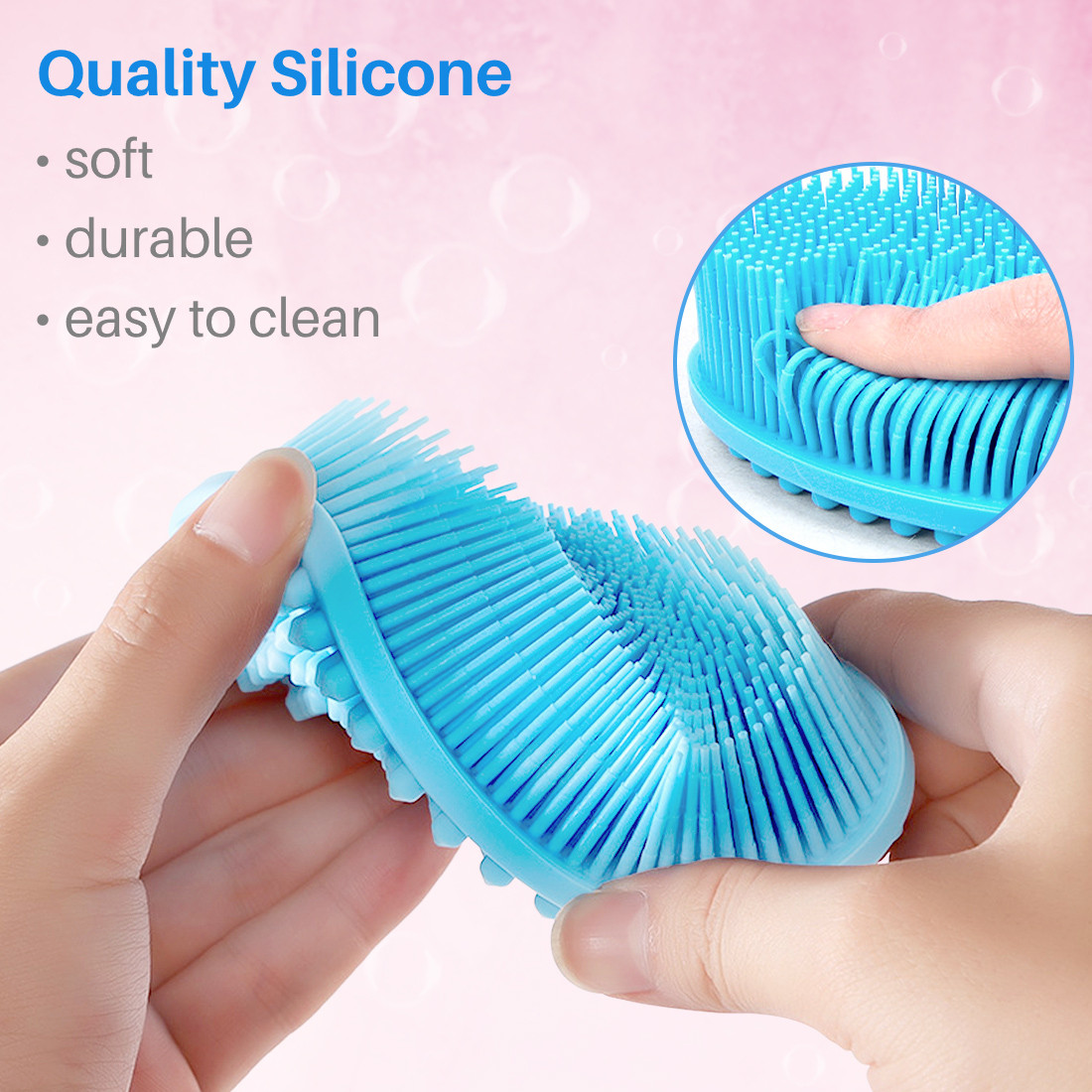Kalevel Body Scrubber Silicone Exfoliating Shower Brush Bath Massager