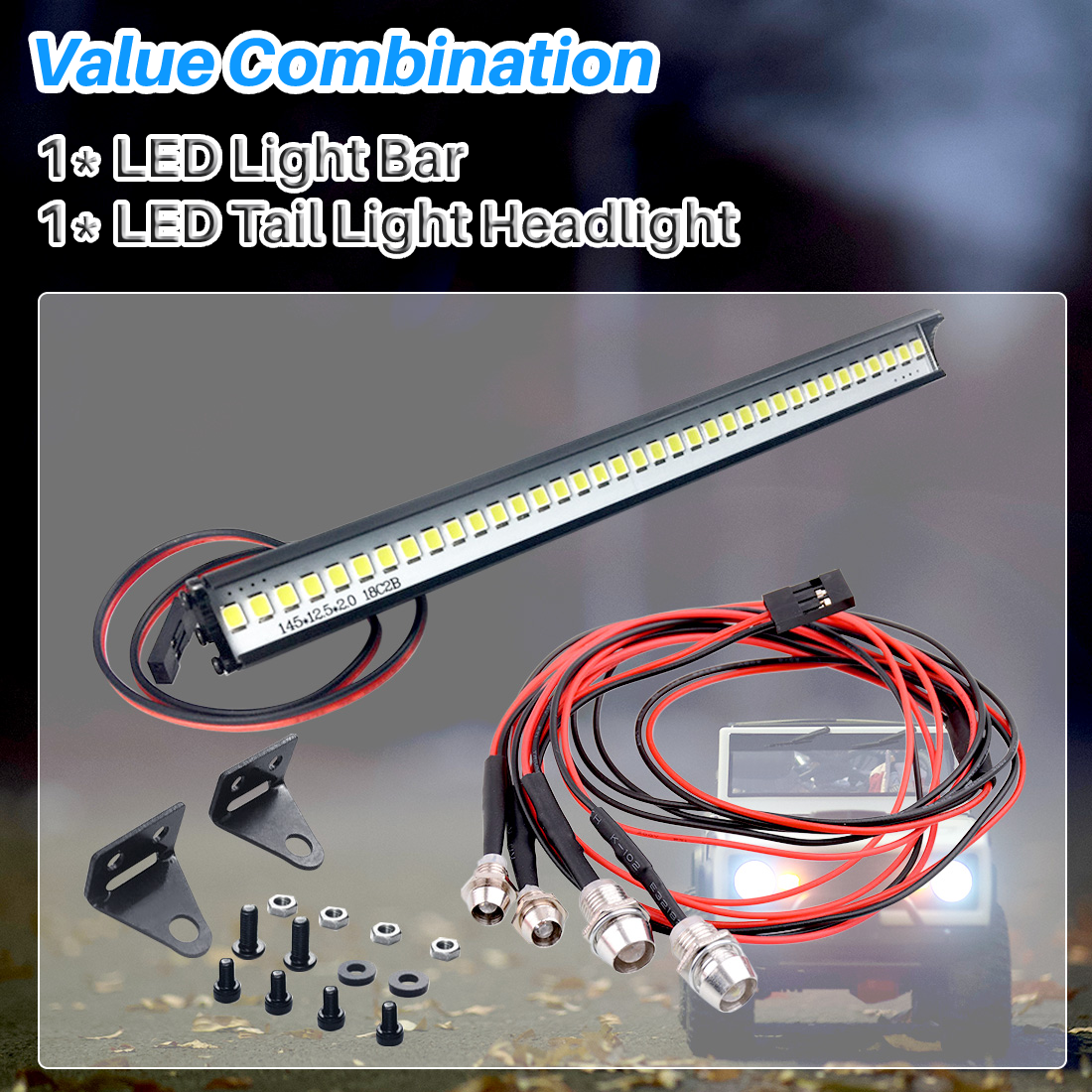 Rc Truck Lights RC Spotlights, Crawler Headlight LED Light Bar Kit 3W ...